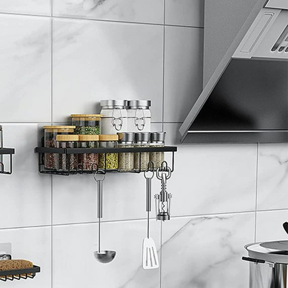 Blaxill Shower Bathroom Basket Wall Mounted Organizer | Floating Black ...