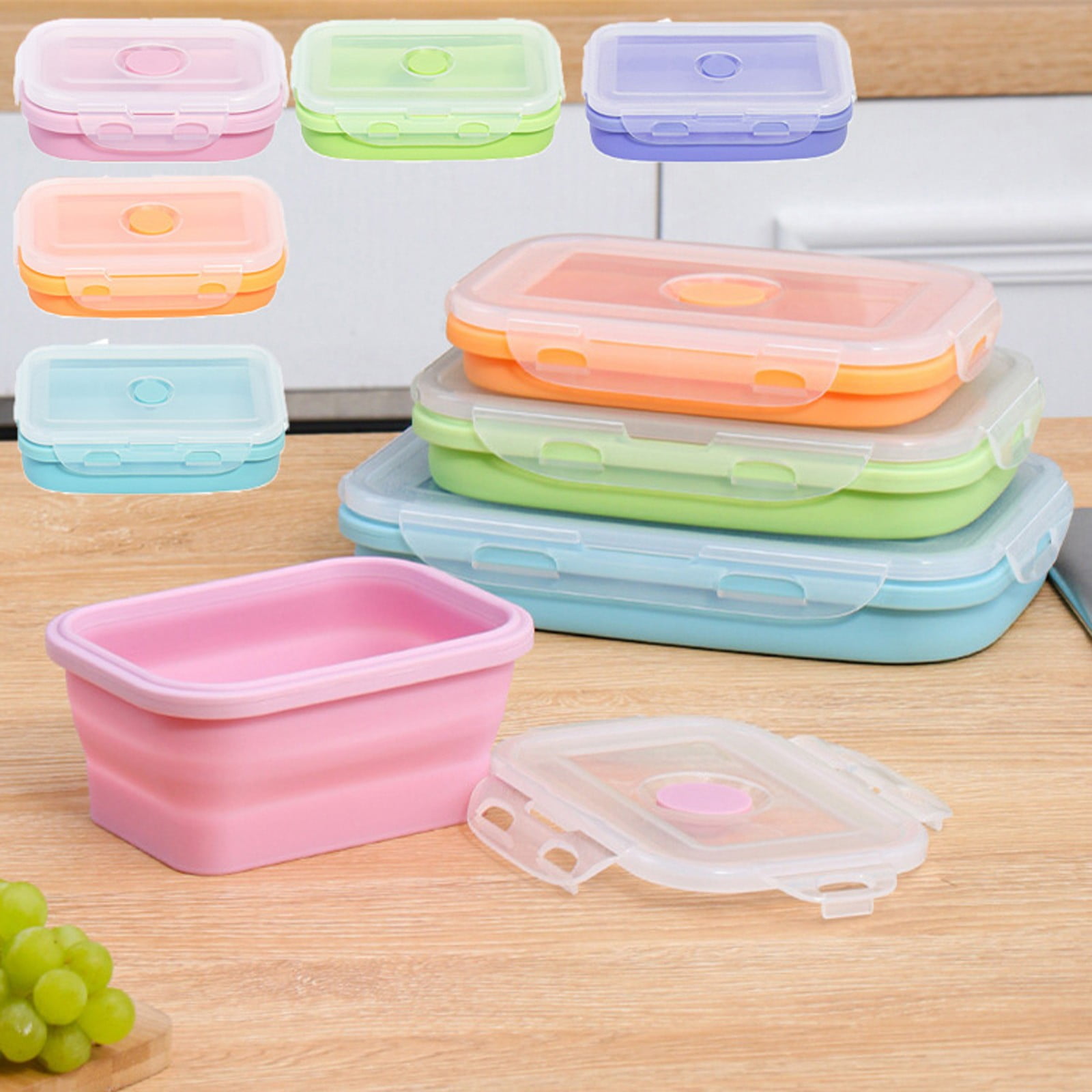Blaxill Silicone Folding Lunch Box | 350ml Capacity | Collapsible Food ...