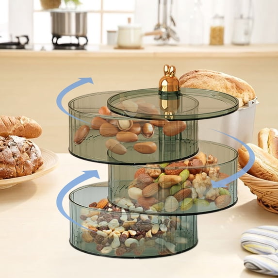 Blaxill Snack Box Container With Lid Handle | Multi Layer Rotating ...