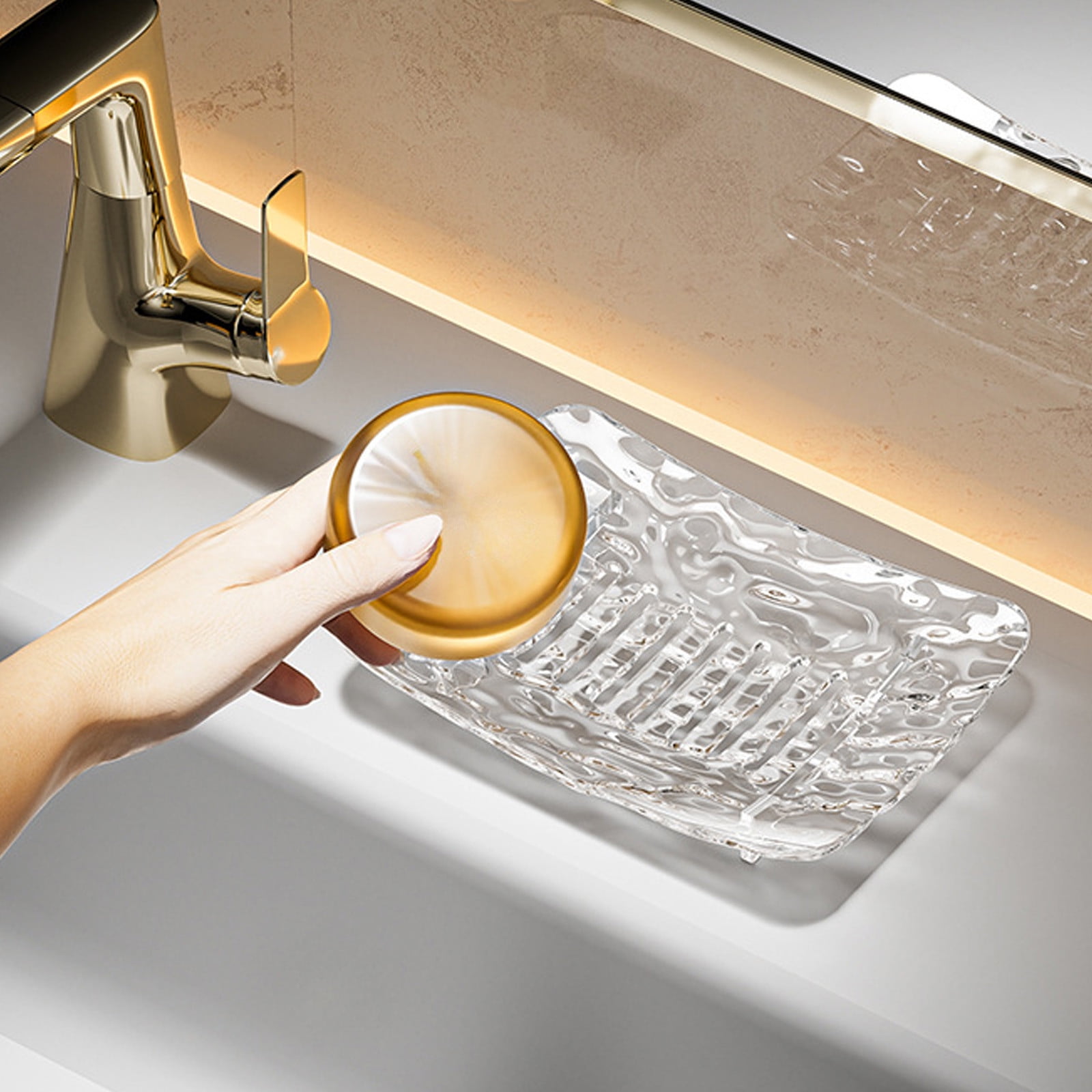 Blaxill Soap Box Glacier Pattern Draining Soap Holder Rack | Plastic ...