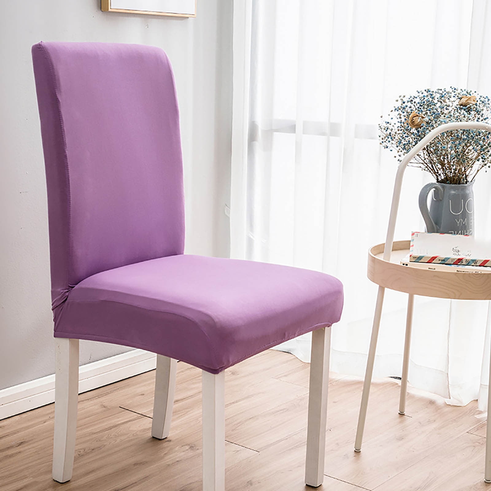 Blaxill Solid Color Brushed High Elastic Dining Chair Slipcover | 92% ...