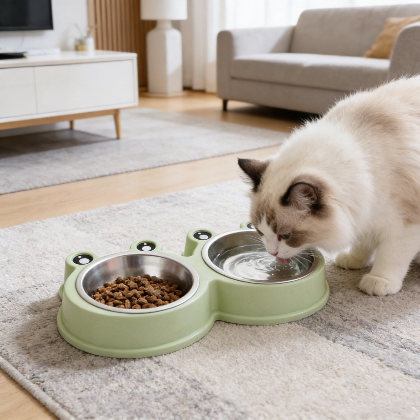 Blaxill Stainless Steel Double Pet Bowl for Cats Dogs | Integrated Food ...