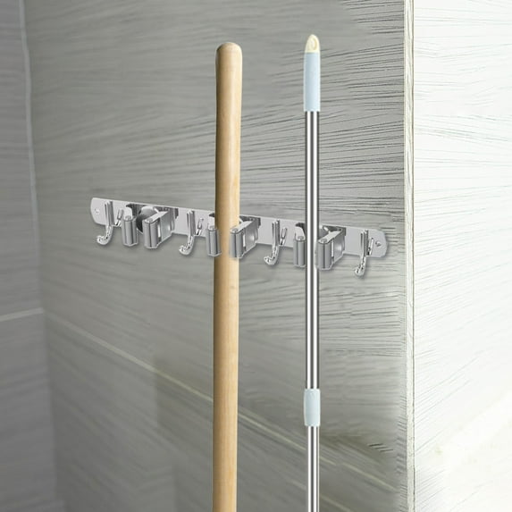 Blaxill Stainless Steel Wall Mounted Broom Mop Organizer Rack | 5 Slots ...