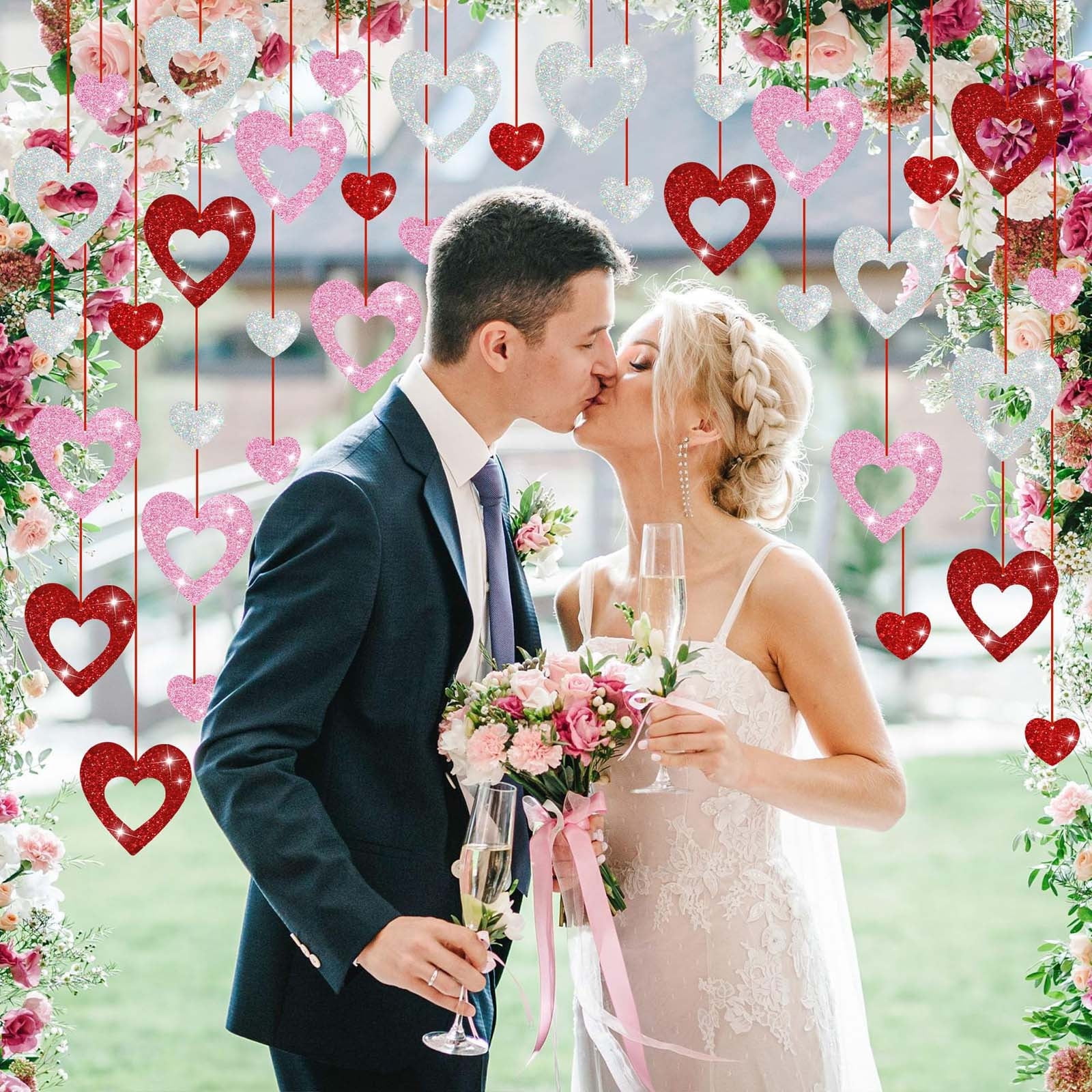 Blaxill Wedding Supplies Red Heart Door Curtain | Non Woven Fabric ...