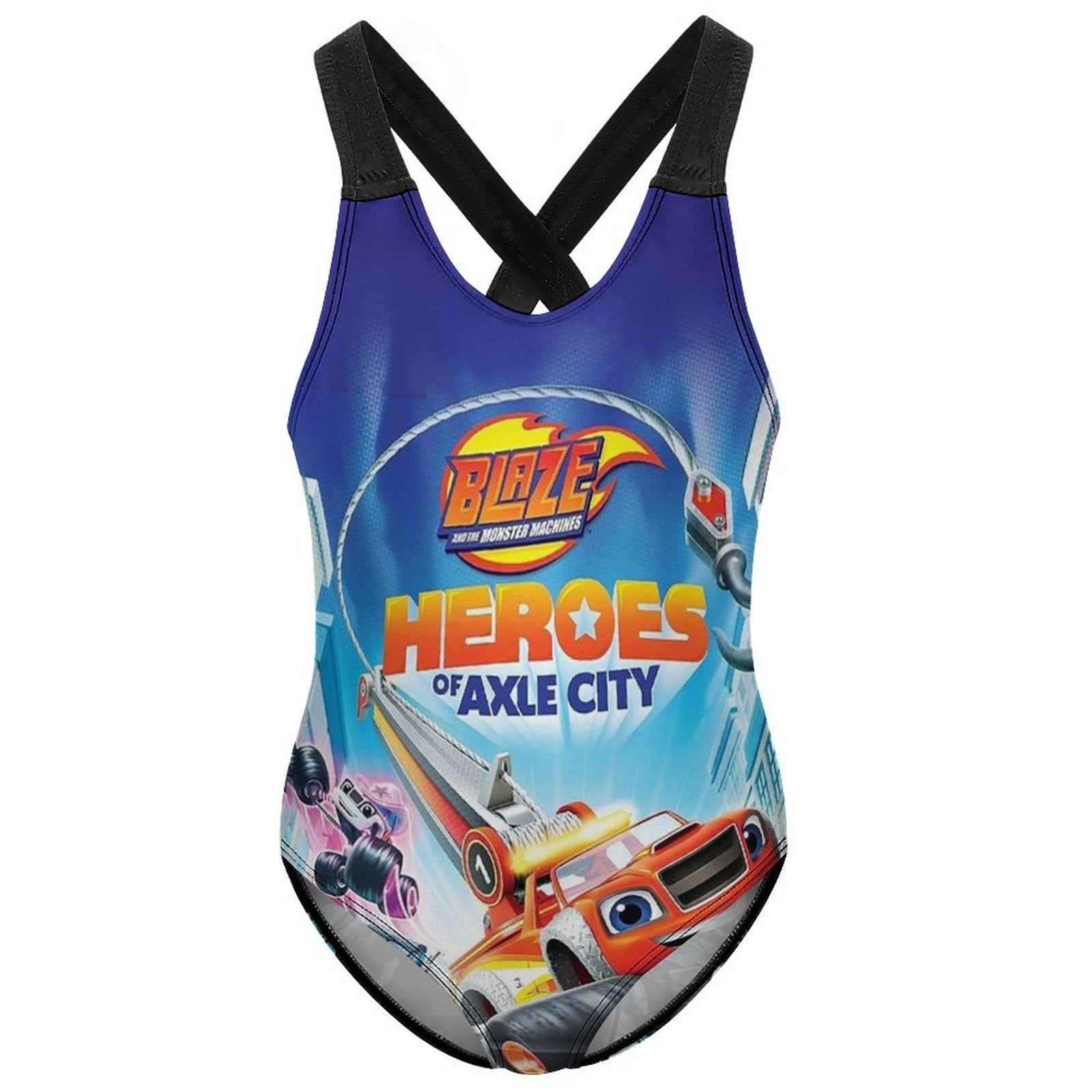 Blaz-e And Monste One Piece Swimsuit for Girls Crewneck Sleeveless Back ...