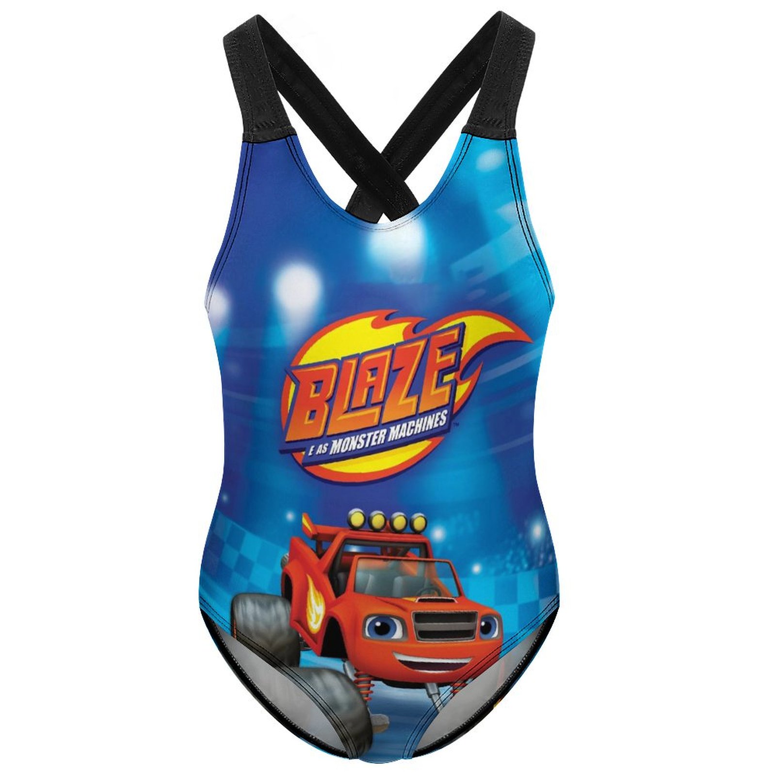 Blaz-e And Monste One Piece Swimsuit for Girls Crewneck Sleeveless Back ...