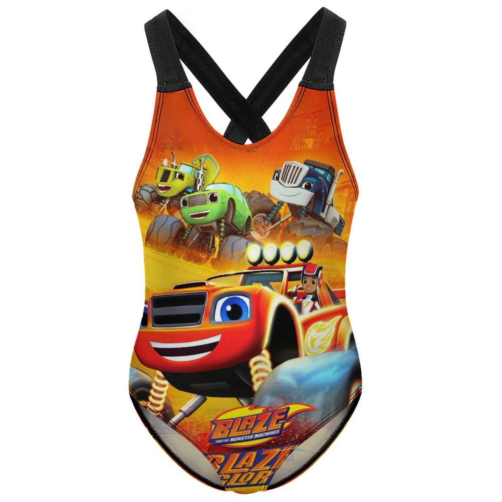 Blaz-e And Monste One Piece Swimsuit for Girls Crewneck Sleeveless Back ...