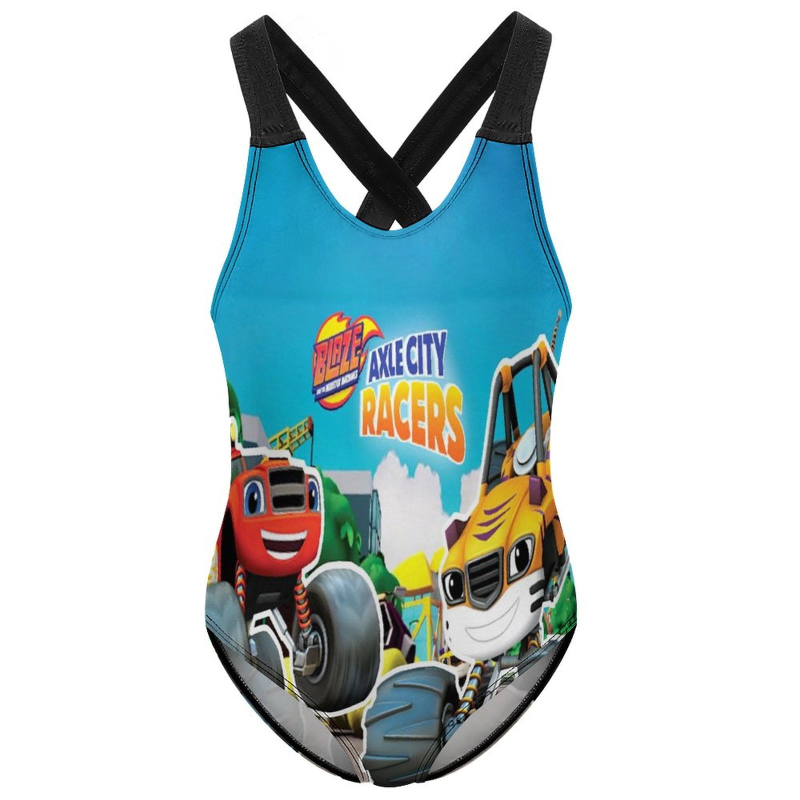 Blaz-e And Monste One Piece Swimsuit for Girls Crewneck Sleeveless Back ...