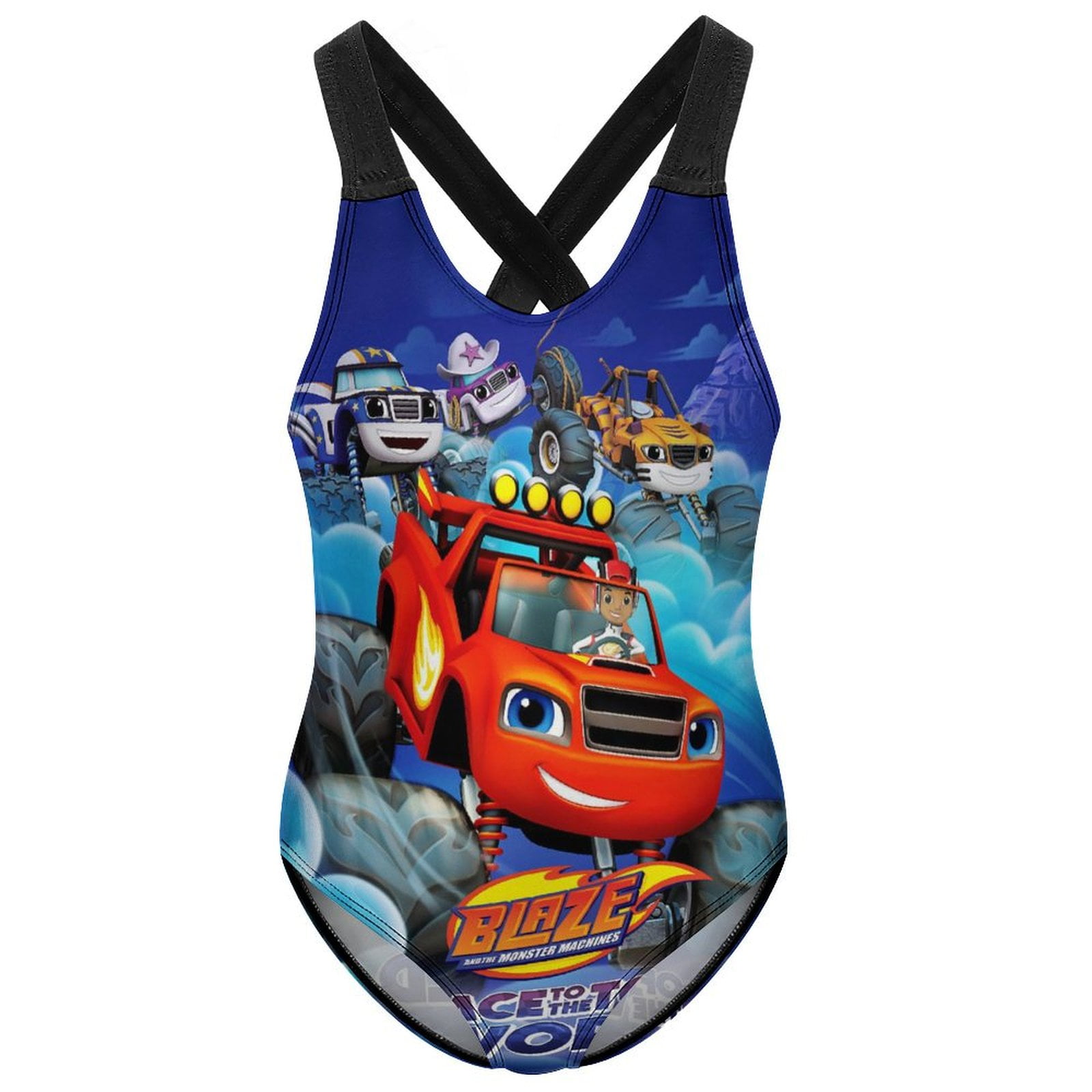 Blaz-e And Monste One Piece Swimsuit for Girls Crewneck Sleeveless Back ...