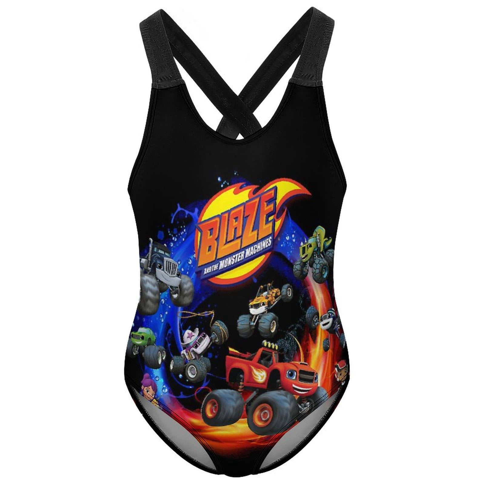 Blaz-e And Monste One Piece Swimsuit for Girls Crewneck Sleeveless Back ...