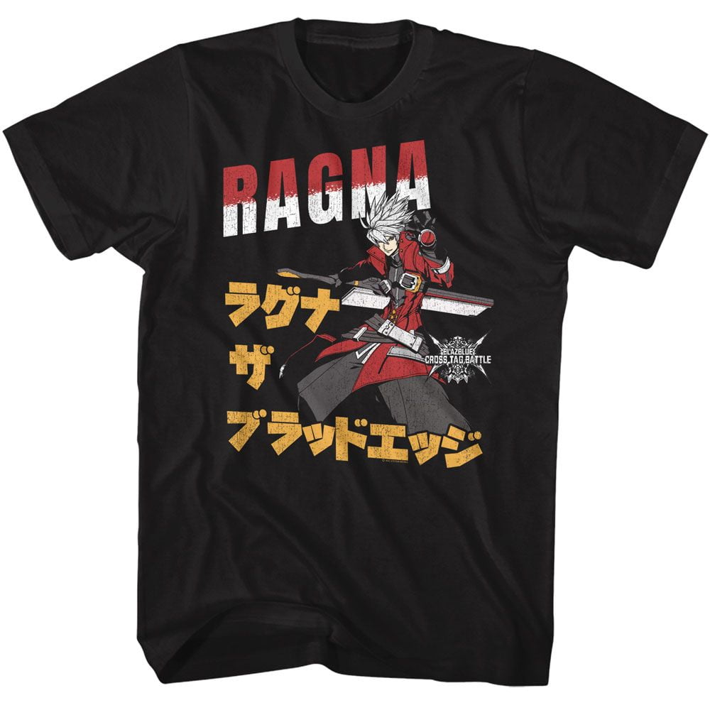Blazblue - Ragna Cross Tag - Black Front Print Short Sleeve Solid Adult ...