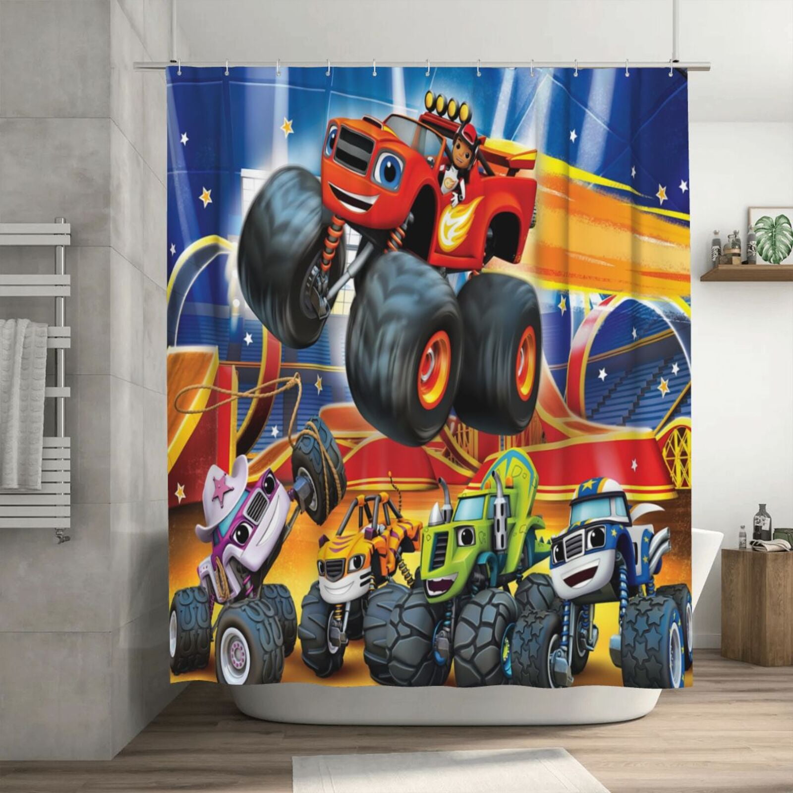 Blaze And The Monster Machines Shower Curtain 72x72 Inches Waterproof ...