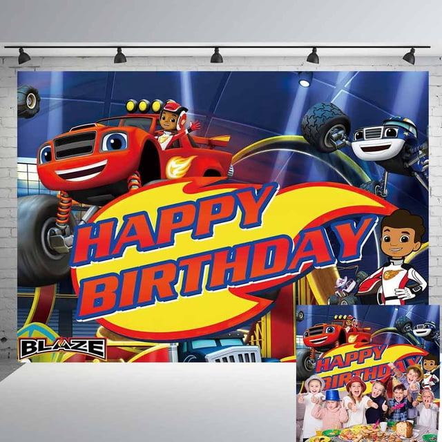 Blaze Backdrop Banner Party Supplies Poster Movie Theme Background for ...