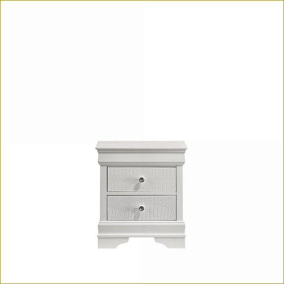 Blaze Modern 2-Drawer White Wood Nightstand - Walmart.com