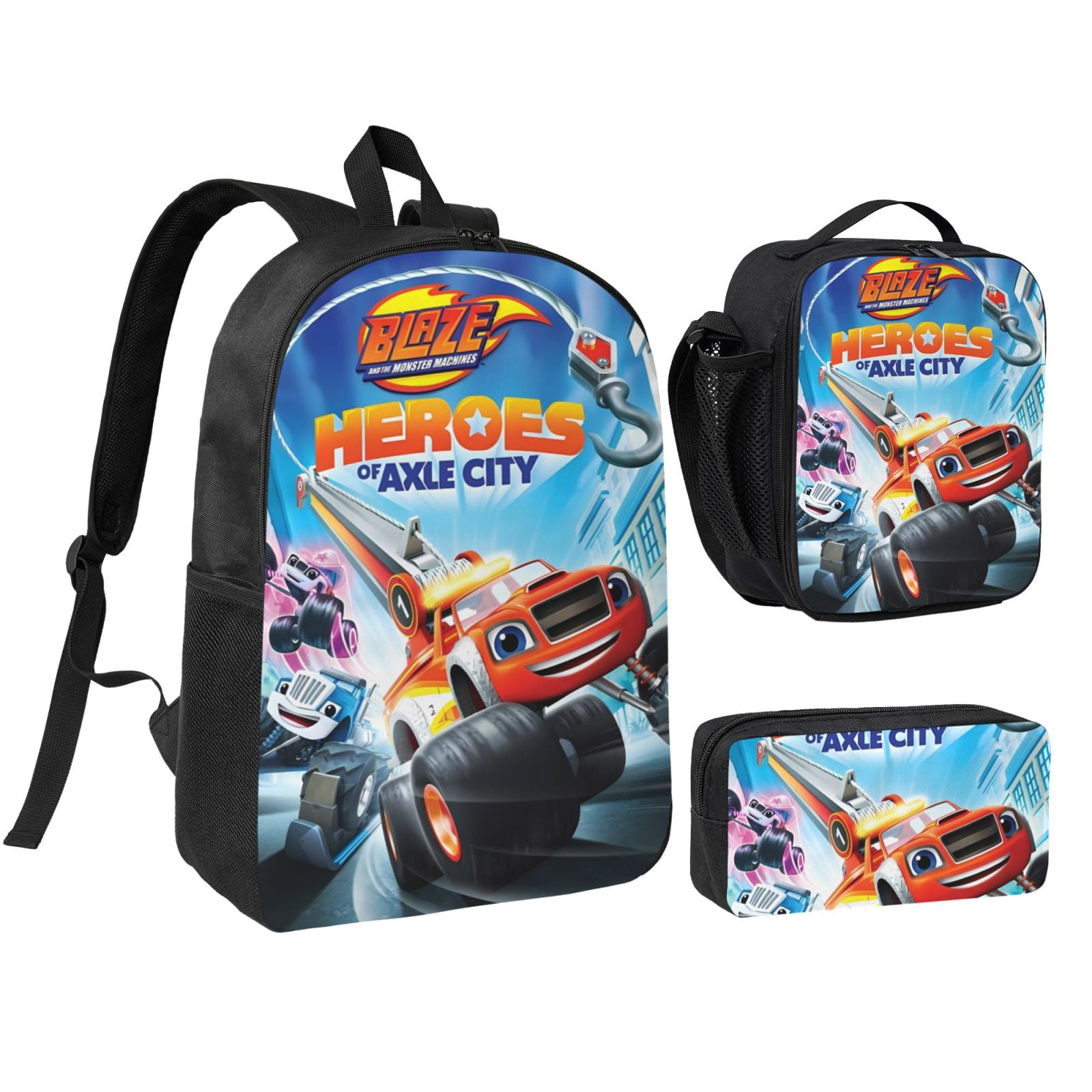 Blaze And The Monster Machines Backpack with Lunch Bag Football Star ...