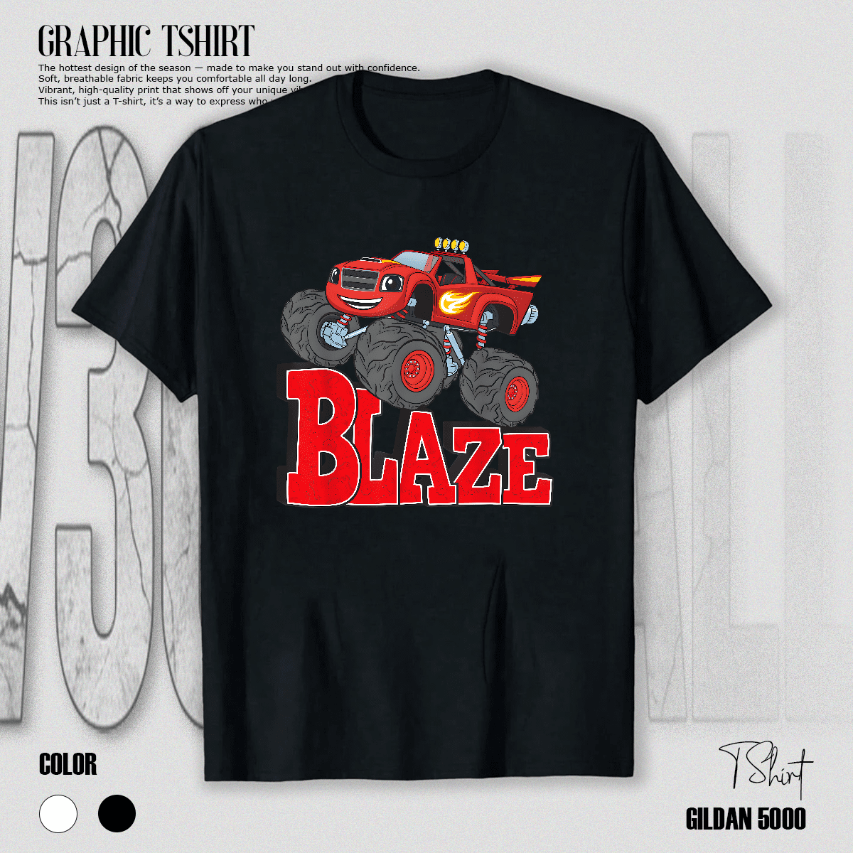 Blaze Monster Machines Cartoon Fun Truck Race Fan Art Unisex T-Shirt ...