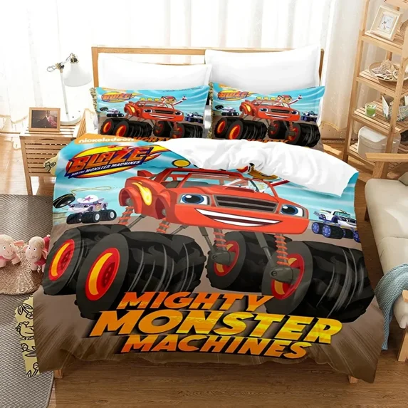 Blaze And The Monster Machines Duvet Cover Bedding Set Cartoon Print ...