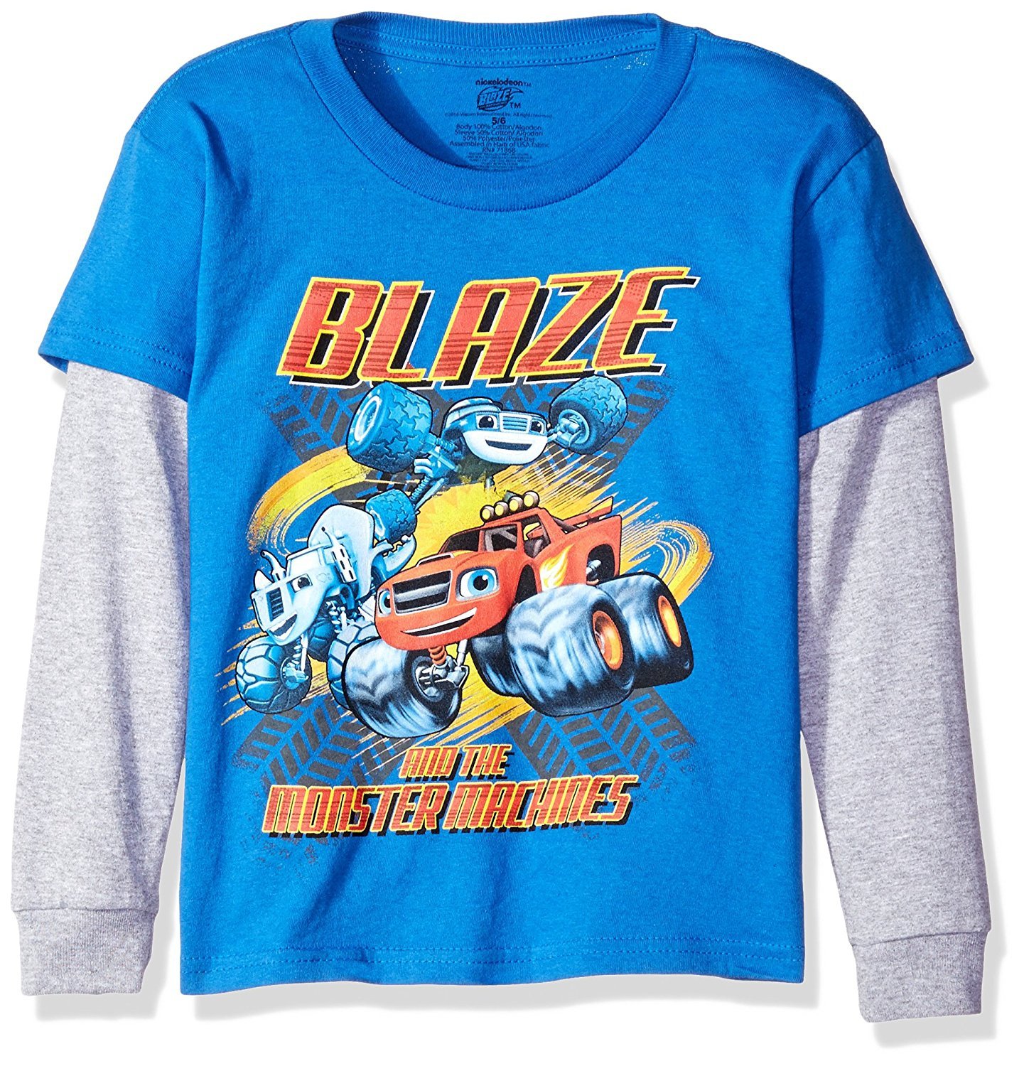 Blaze & The Monster Machines Boys' Little Boys' Drive Fast Long Sleeve ...