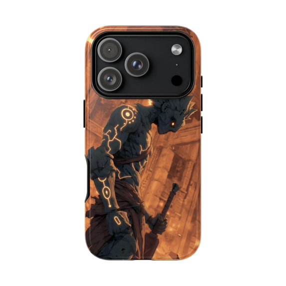 Blaze Warrior Blade Master Anime Fiery Action Art Phone Case 17 16 15 ...