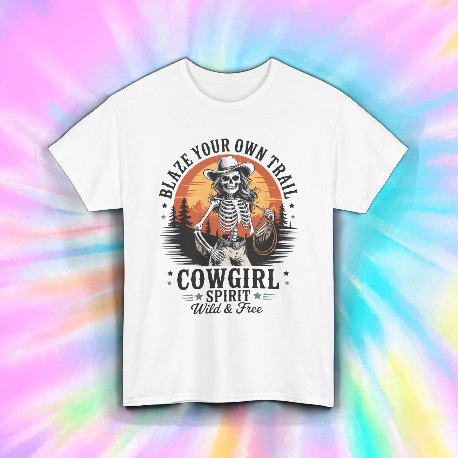 Blaze Your Own Trail Cowgirl Bone Hand Rodeo Western Spirit Graphic ...