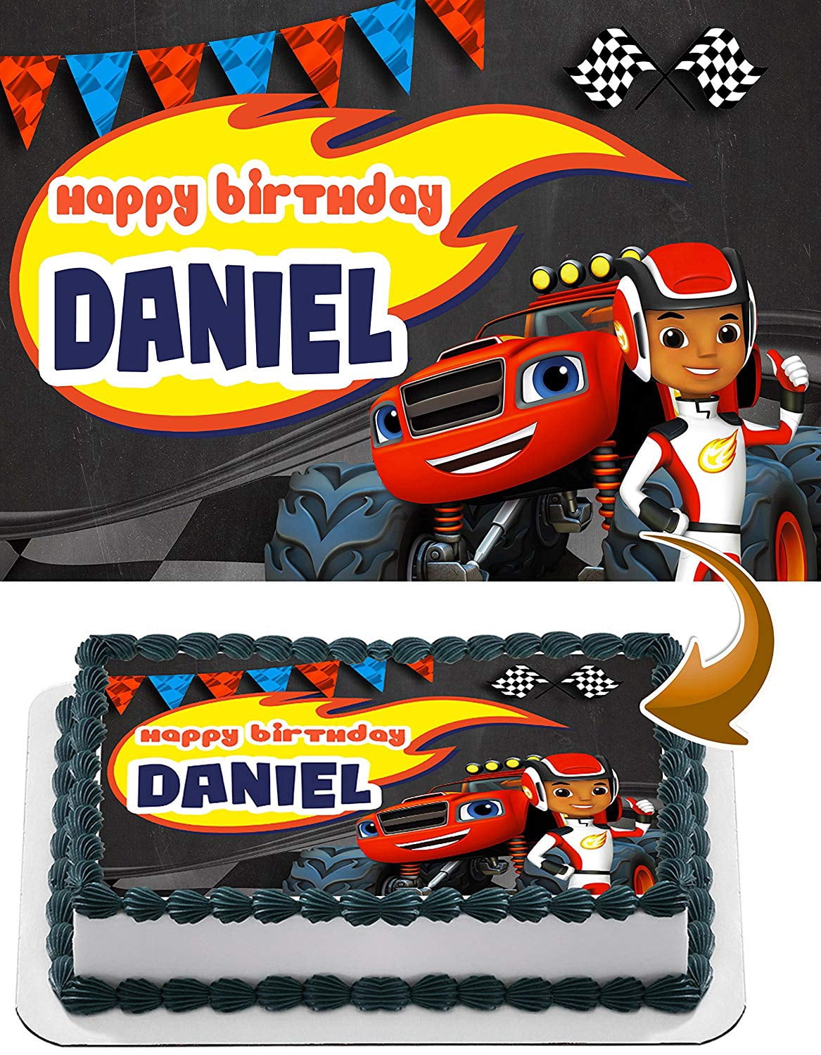 Blaze and The Monster Machines Edible Cake Image Topper Personalized ...