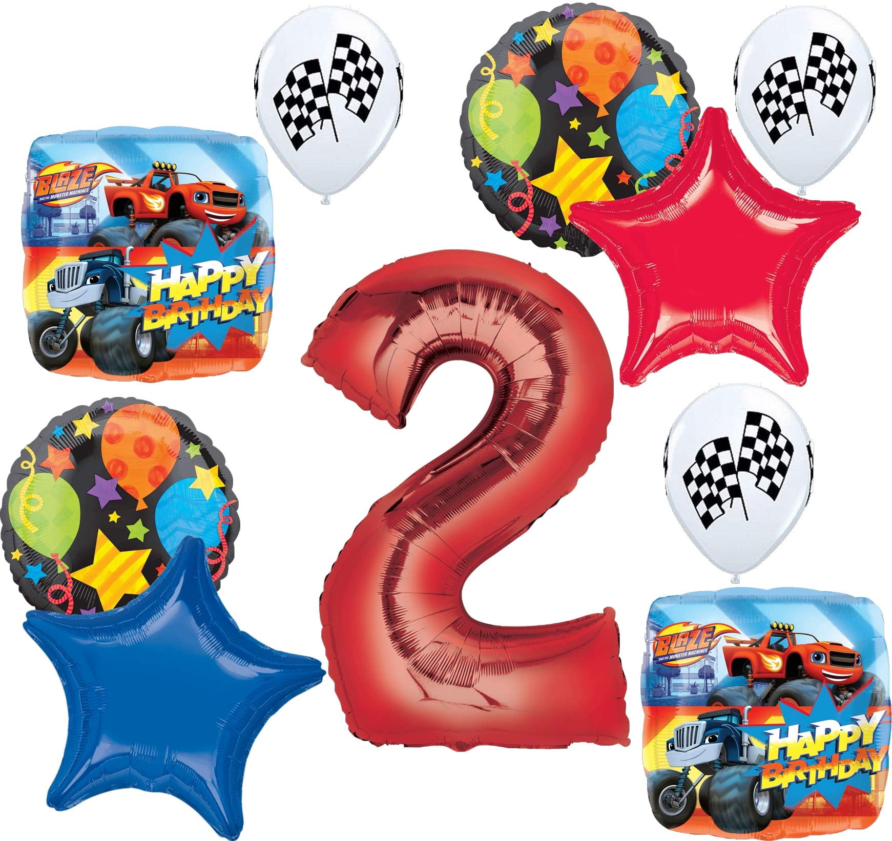 Blaze and the Monster Machines Party Supplies 2nd Birthday Balloon ...