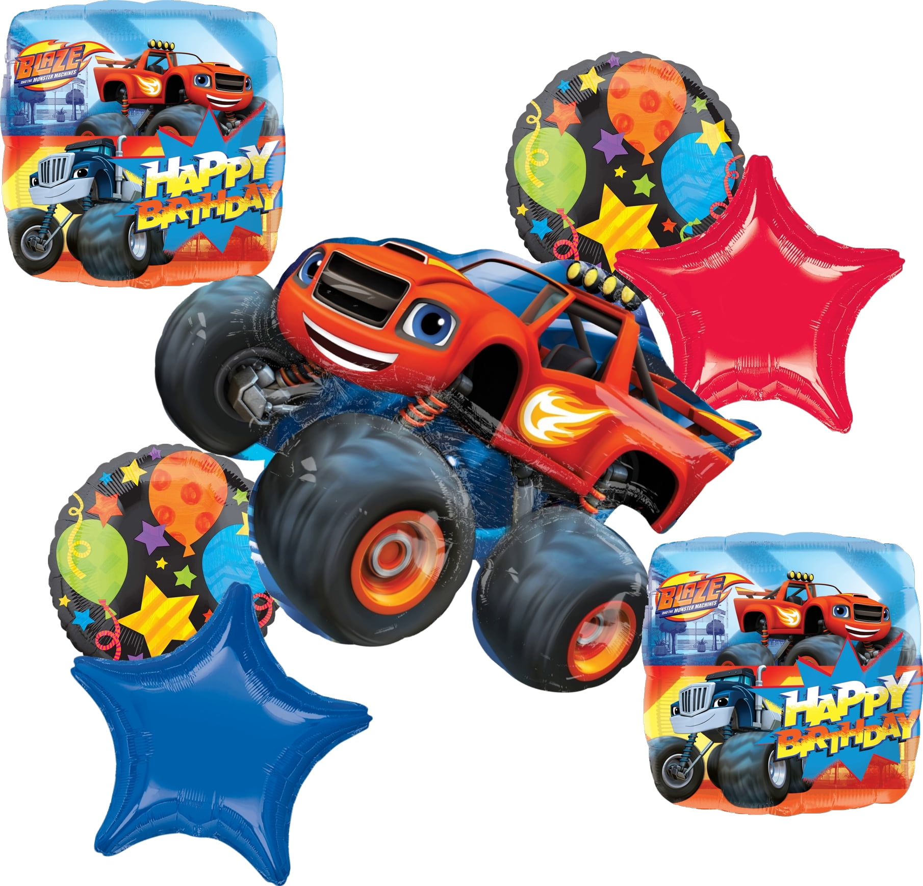 Blaze and the Monster Machines Party Supplies Birthday Balloon Bouquet ...