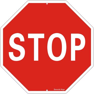 Red Plastic Reflective Trail Sign 12 Inch - Stop - Walmart.com