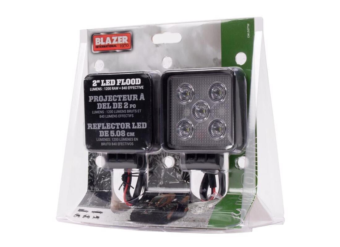 Blazer 12/24V LED Square Work Lights, 2-Pk., 1200 Lumens, 4 LEDs, 2in ...