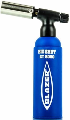 Blazer Big Shot Anti_Flare Torch Lighter, GT-8000, Blue w/White Glow ...