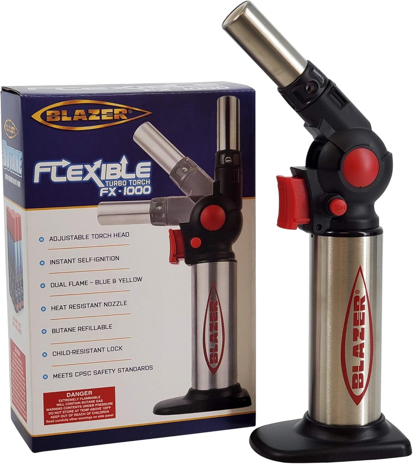 Blazer Flexible Dual Flame Turbo Torch FX-1000 - 7.5" / Red - Walmart.com