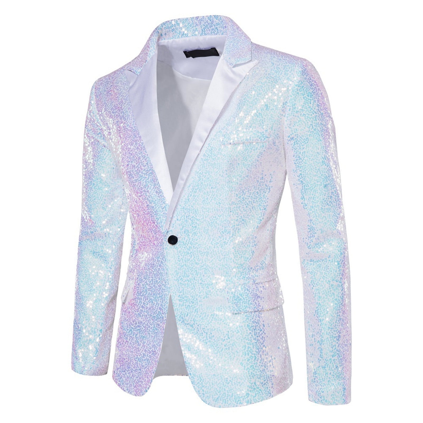 Blazer For Men Casual Shiny Sequin Blazers Tuxedo Party Dinner Prom One ...