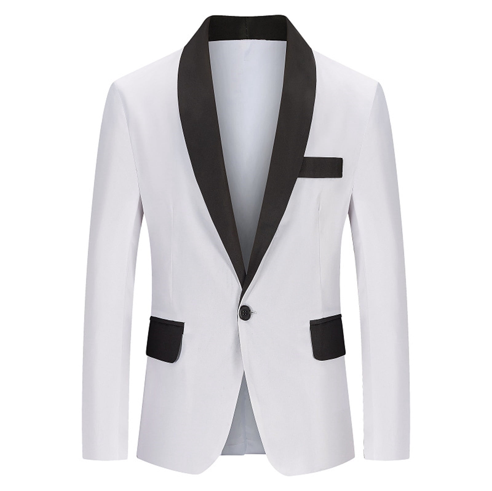 Blazer For Men Loose Color Matching Single Pocket Coat Suit Jacket ...