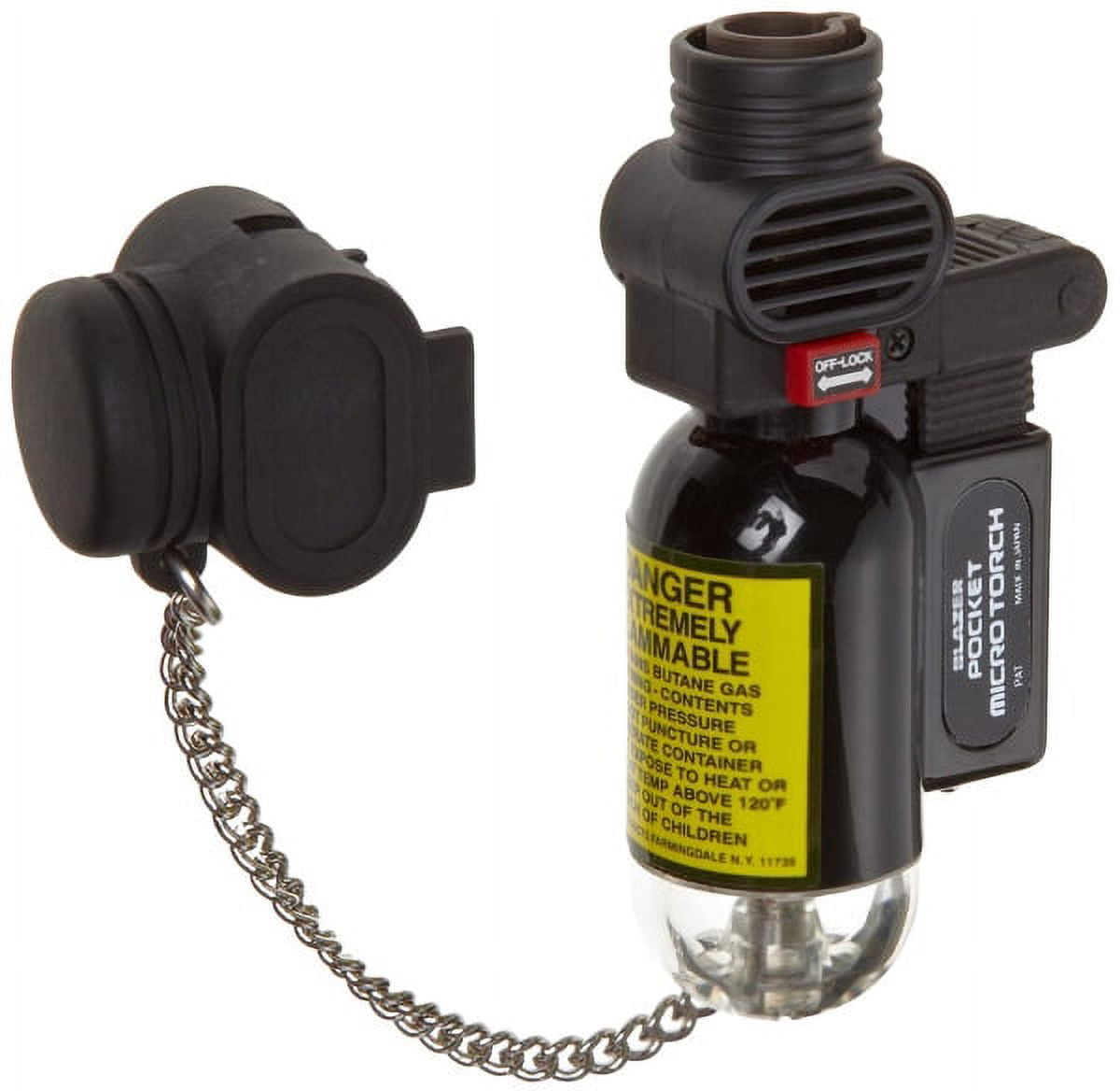 Blazer PB207 "The Torch" Butane Refillable Pocket Torch, Black ...