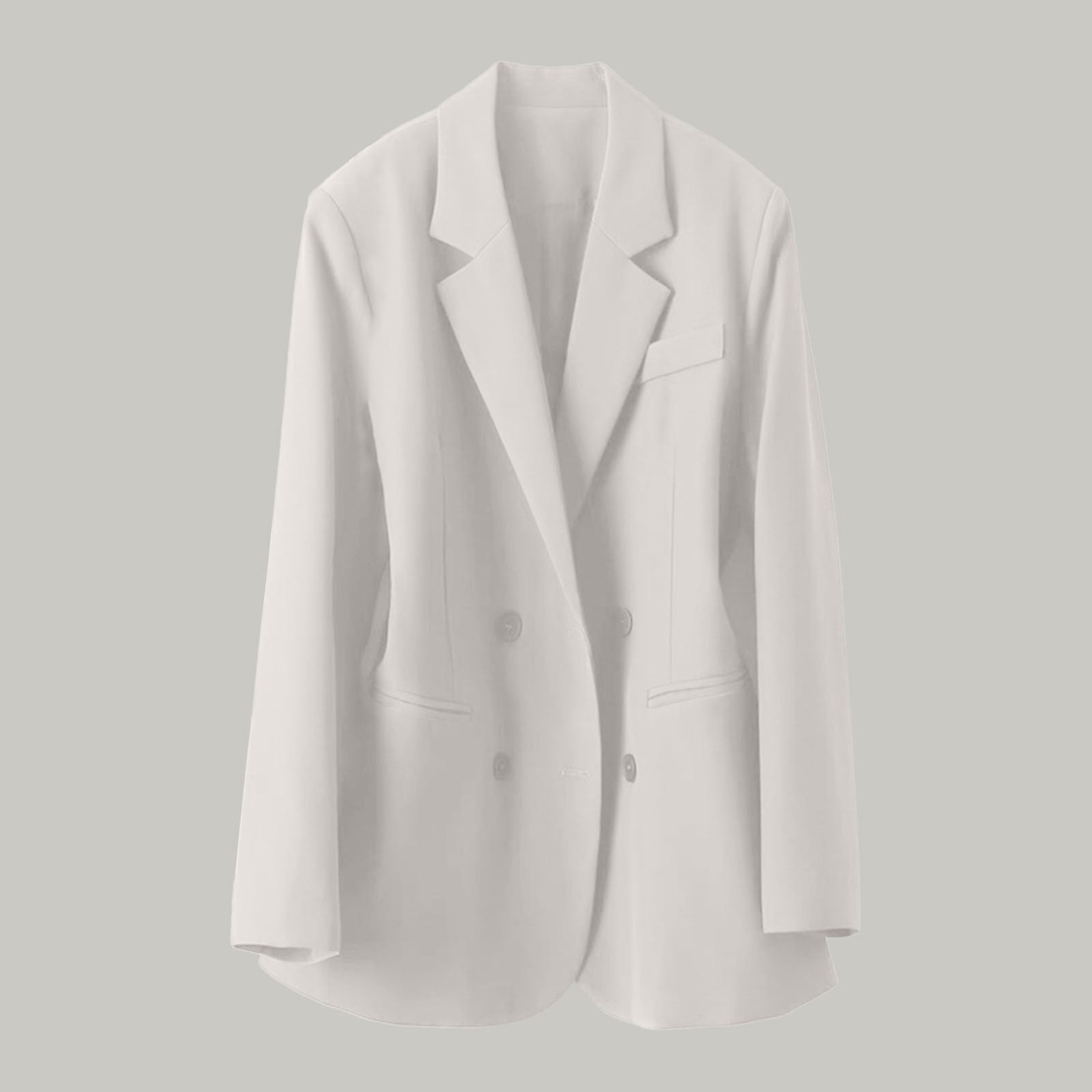 Blazer Plus Size Women Double Button Peak Lapel Relax Fit Long Sleeve ...