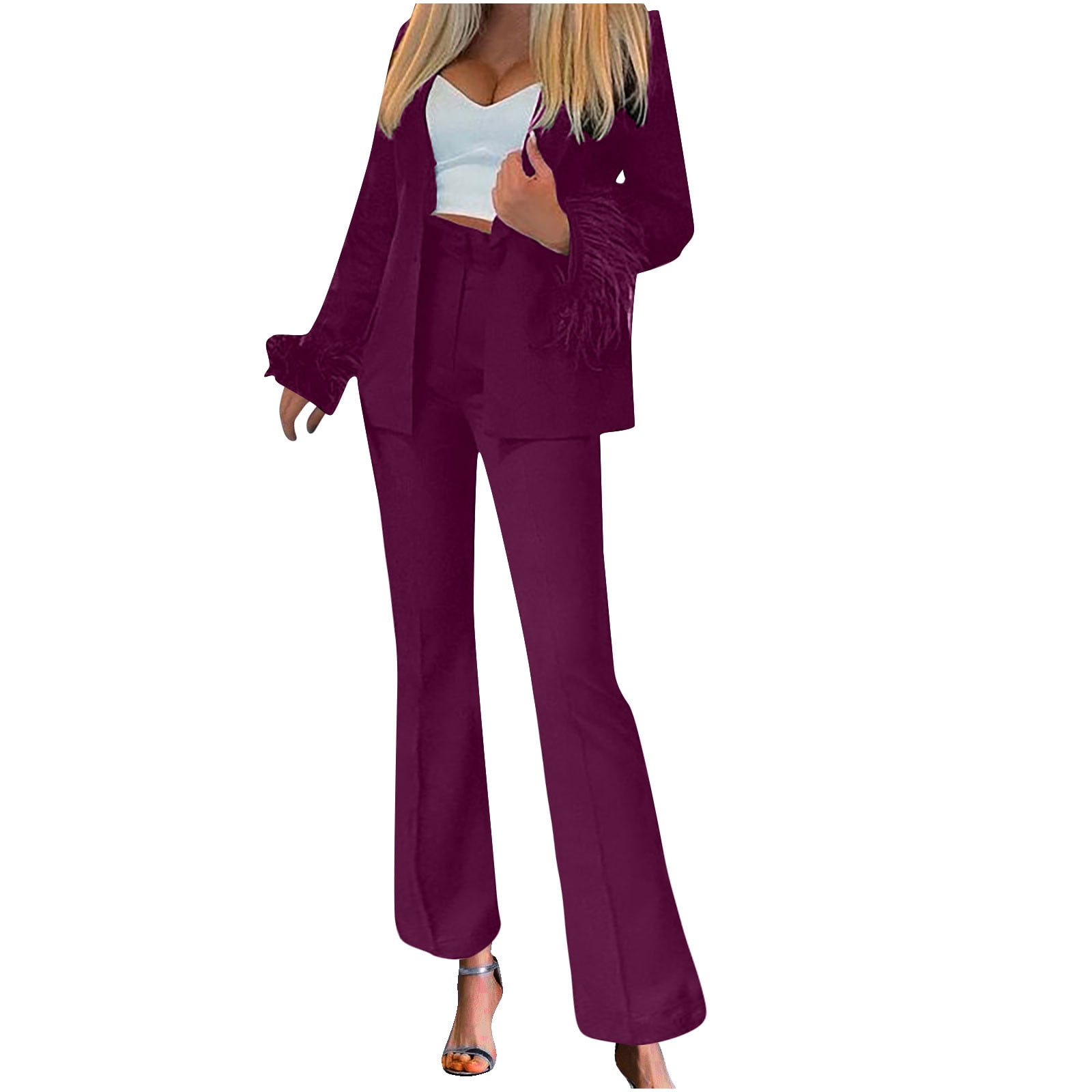 Blazer Sets for Women 2 Piece Outfits Dressy Business Casual Jacket ...