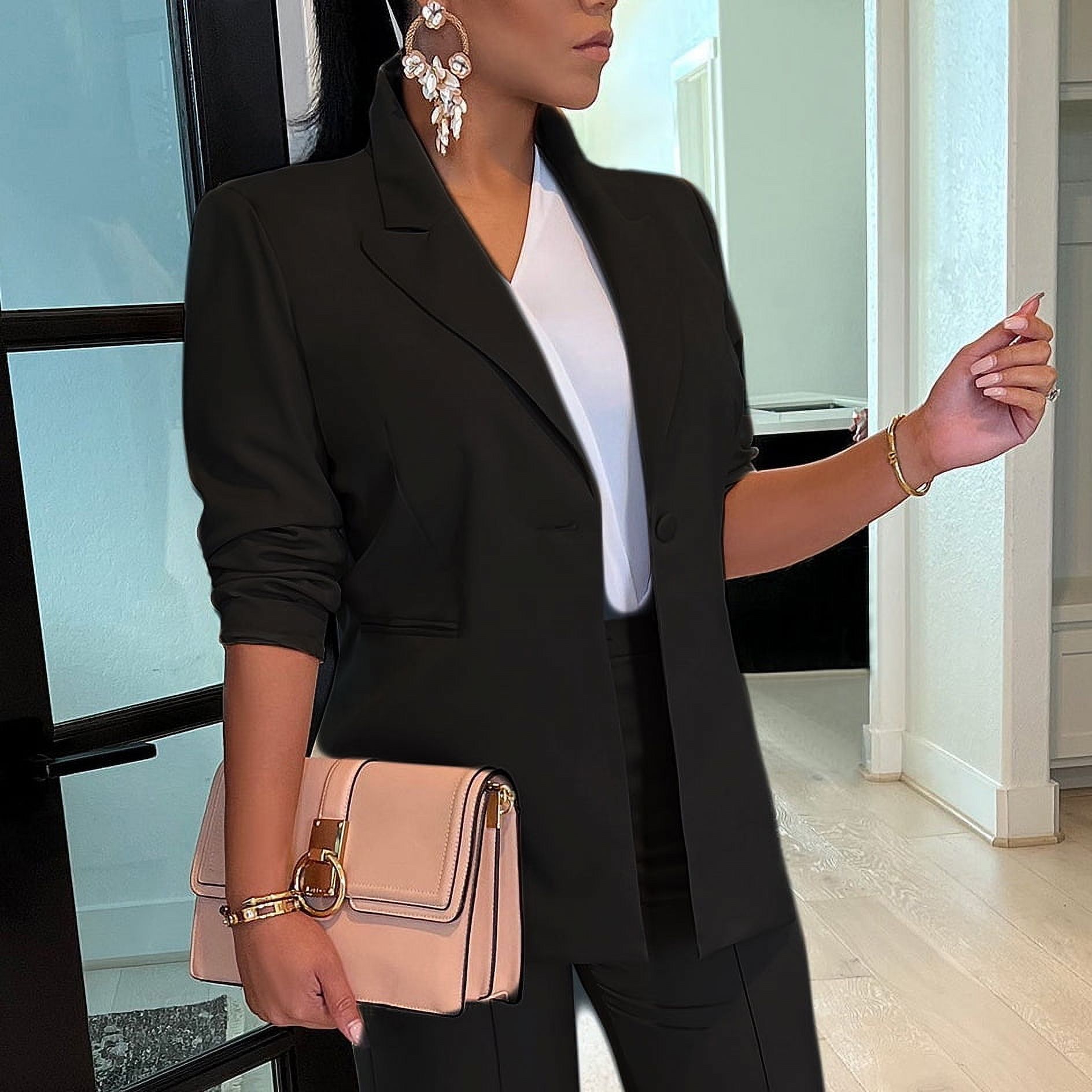 Blazer Shorts Set 2 Piece Outfits (S, Black) - Walmart.com