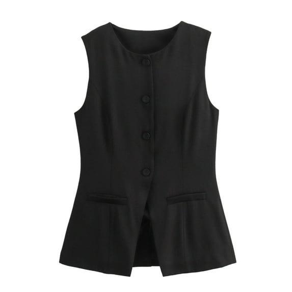 Blazer Vest Tops for Women Sleeveless Button Down Work Suit Vests ...