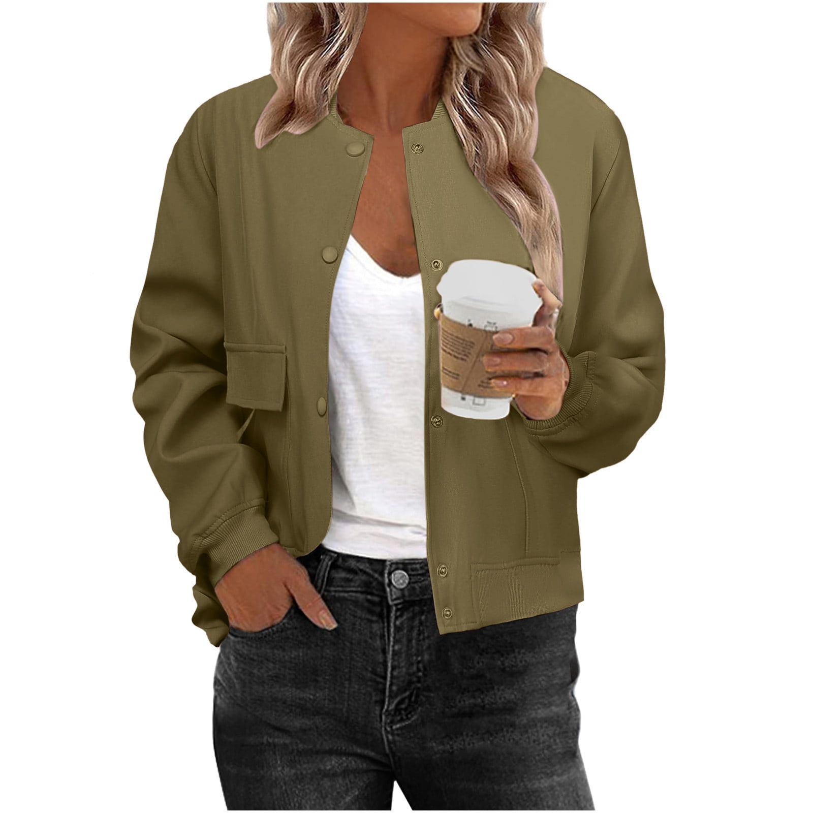 Blazer Women Solid Color Lapel Long Sleeve Top Jacket For A Simple ...