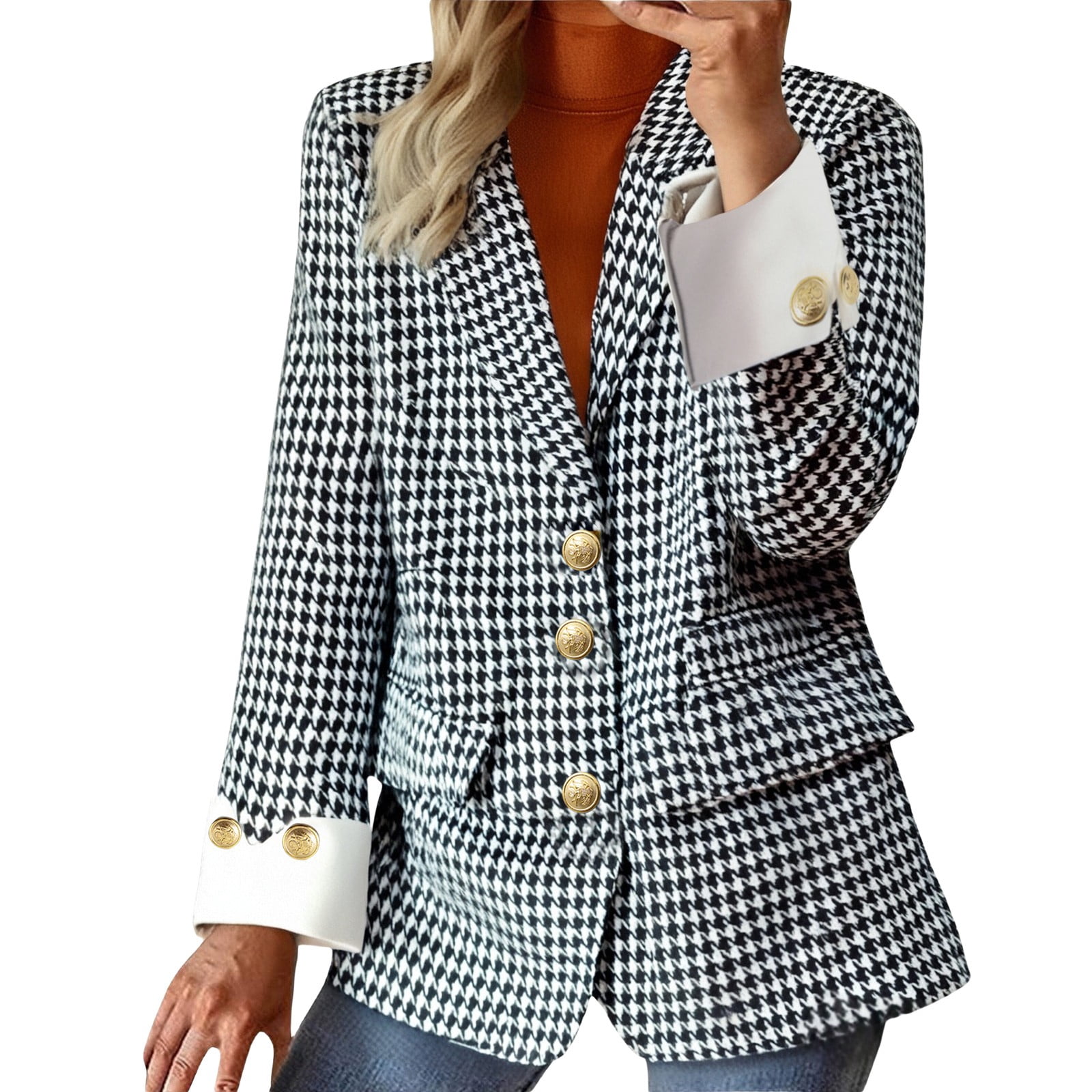 Blazer for Women, Yigetop Women's Casual Solid Color Suit Jacket Lapel ...
