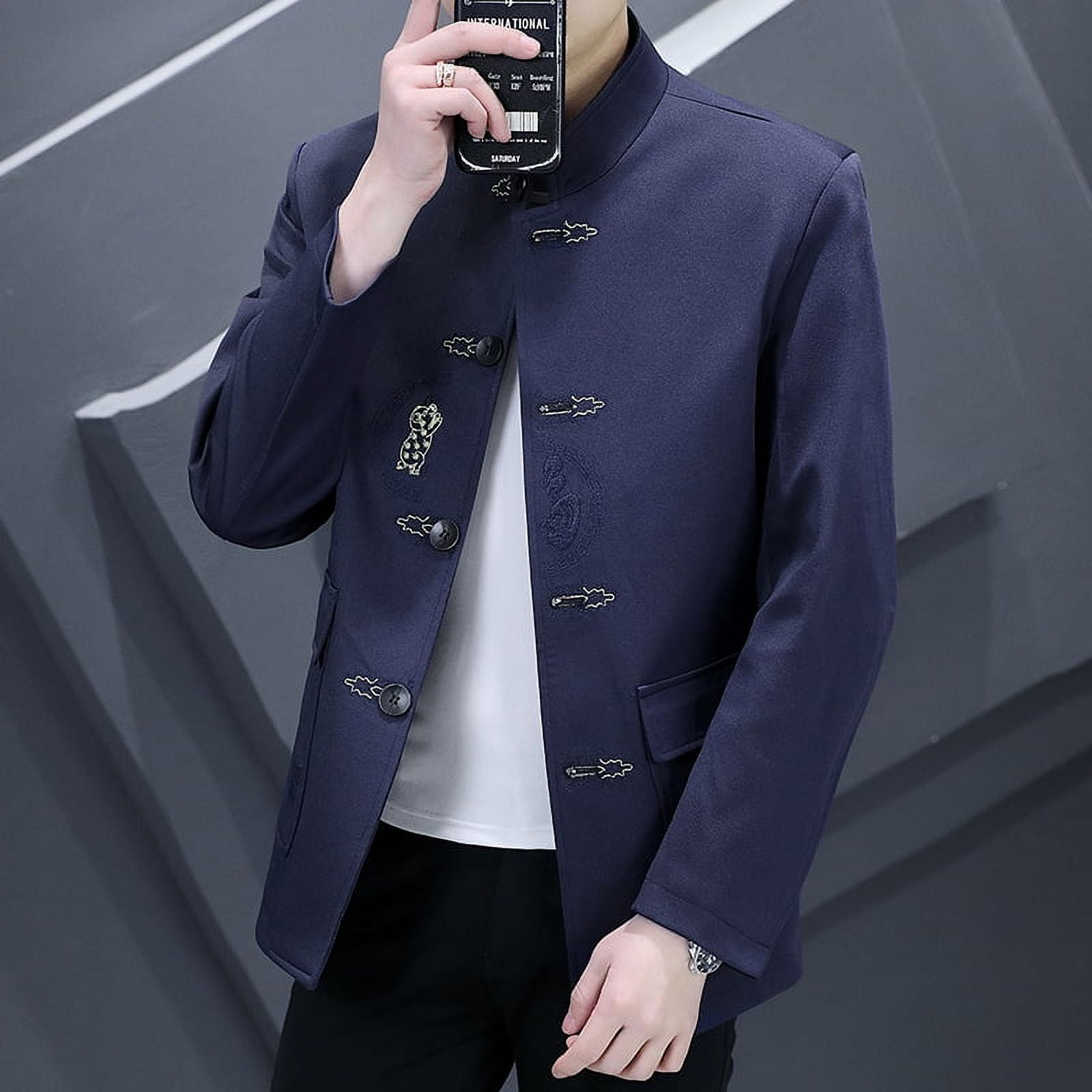 Blazers Men Hot Sale Chinese Style Stand Collar Autumn Casual Suits ...