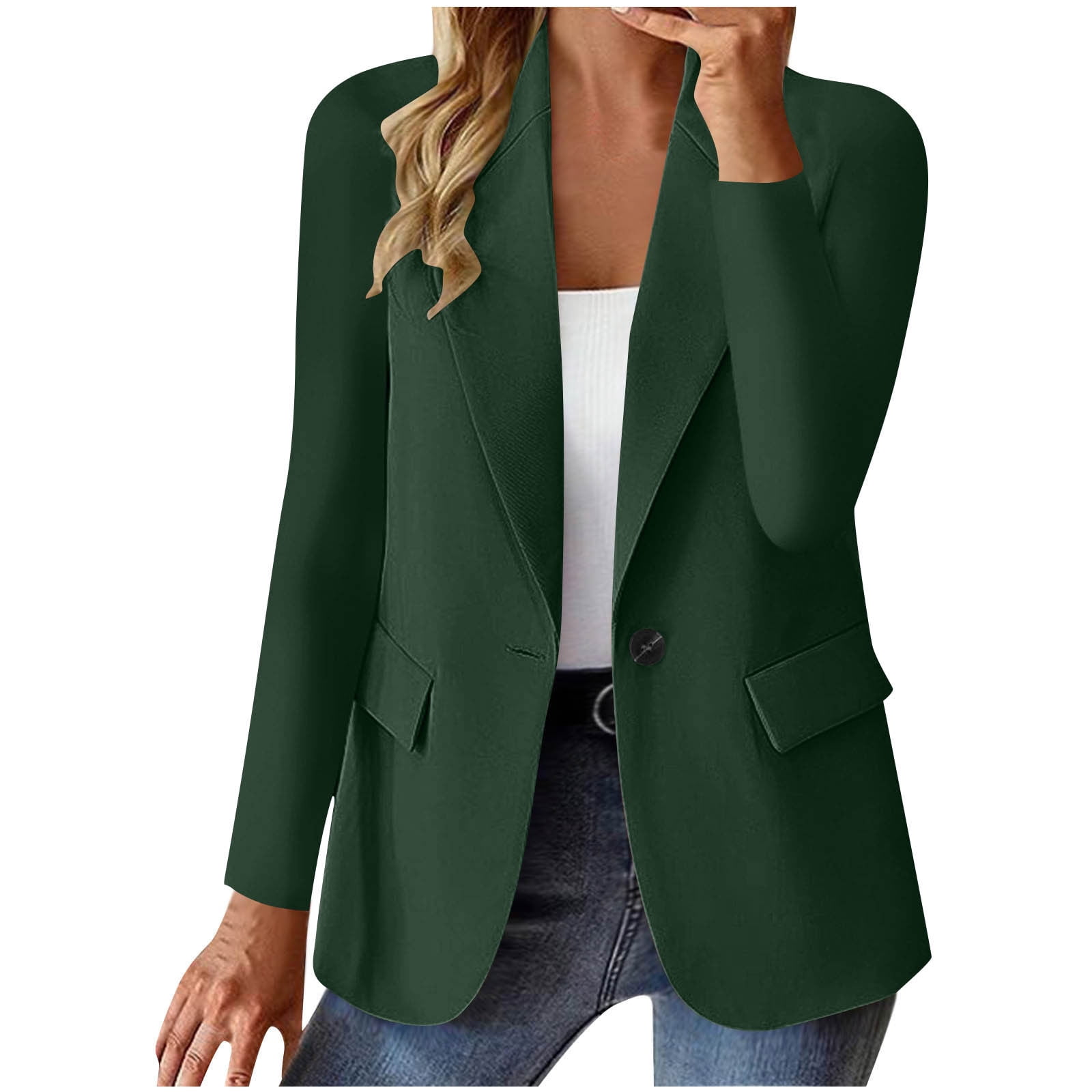 Blazers for Women 2025 Trendy Business Casual Jackets Long Sleeve Open ...