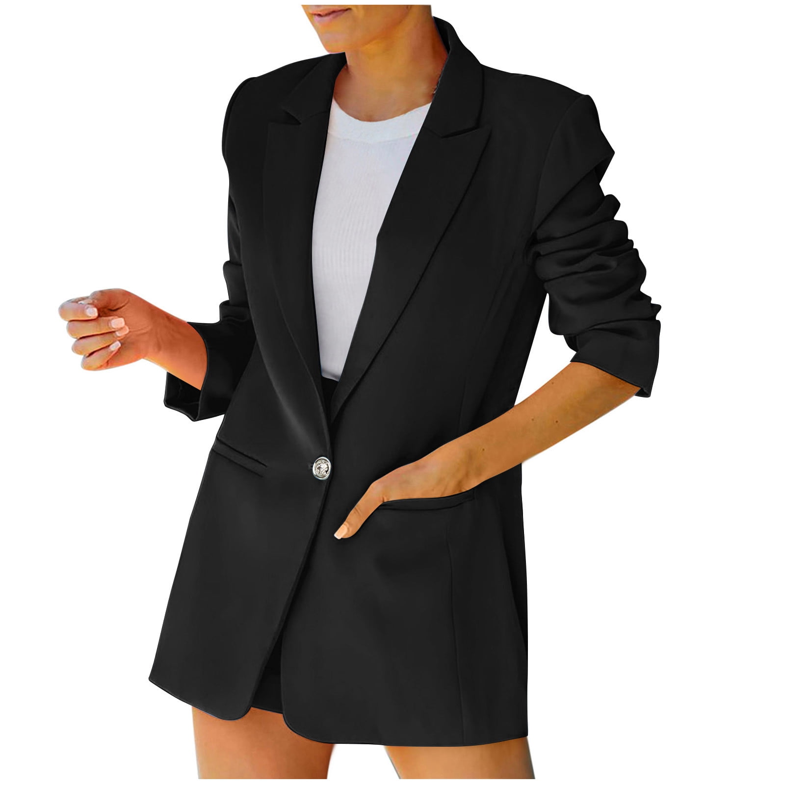 Blazers for Women Business Casual Button Open Front Blazer Jackets ...