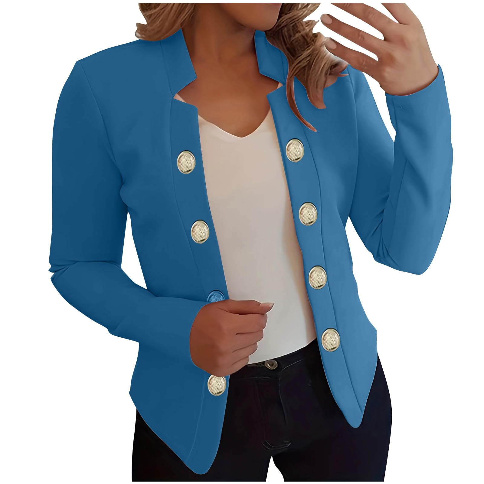 Blazers for Women Business Casual Fashion Fall Open Front Long Sleeve ...