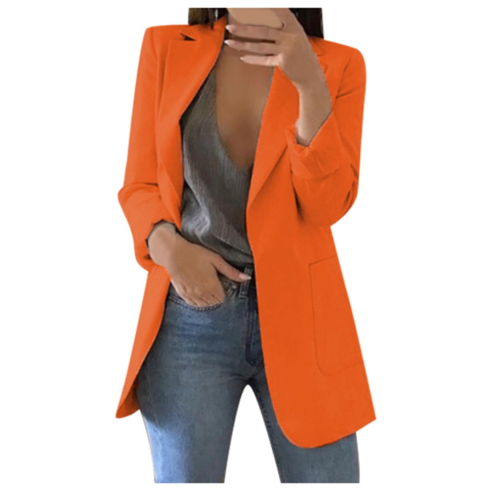 Blazers for Women Business Casual Long Light Casual Jackets Long Sleeve ...