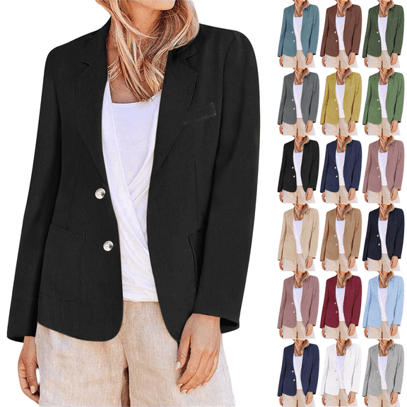 Aofany Blazers for Women Business Casual Long Sleeve Lapel Open Front ...