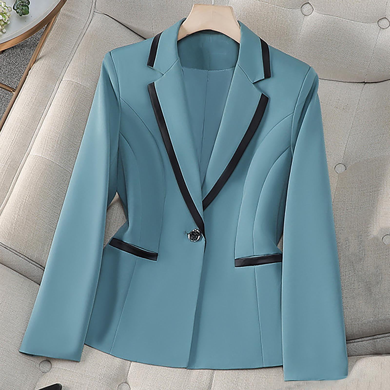 Blazers for Women Open Front Business Casual Long Sleeve Lapel Cardigan ...