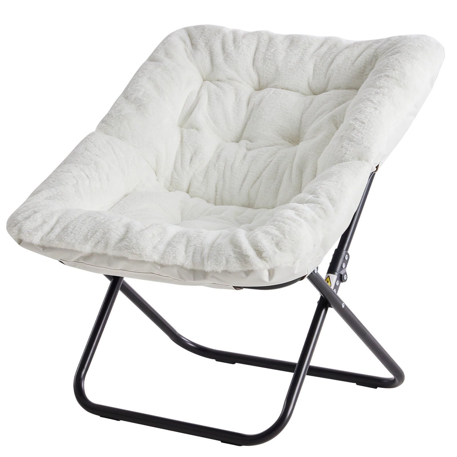 Blazezo Comfy Faux Fur Chair for Bedroom, Large Foldable Lounge Chair ...