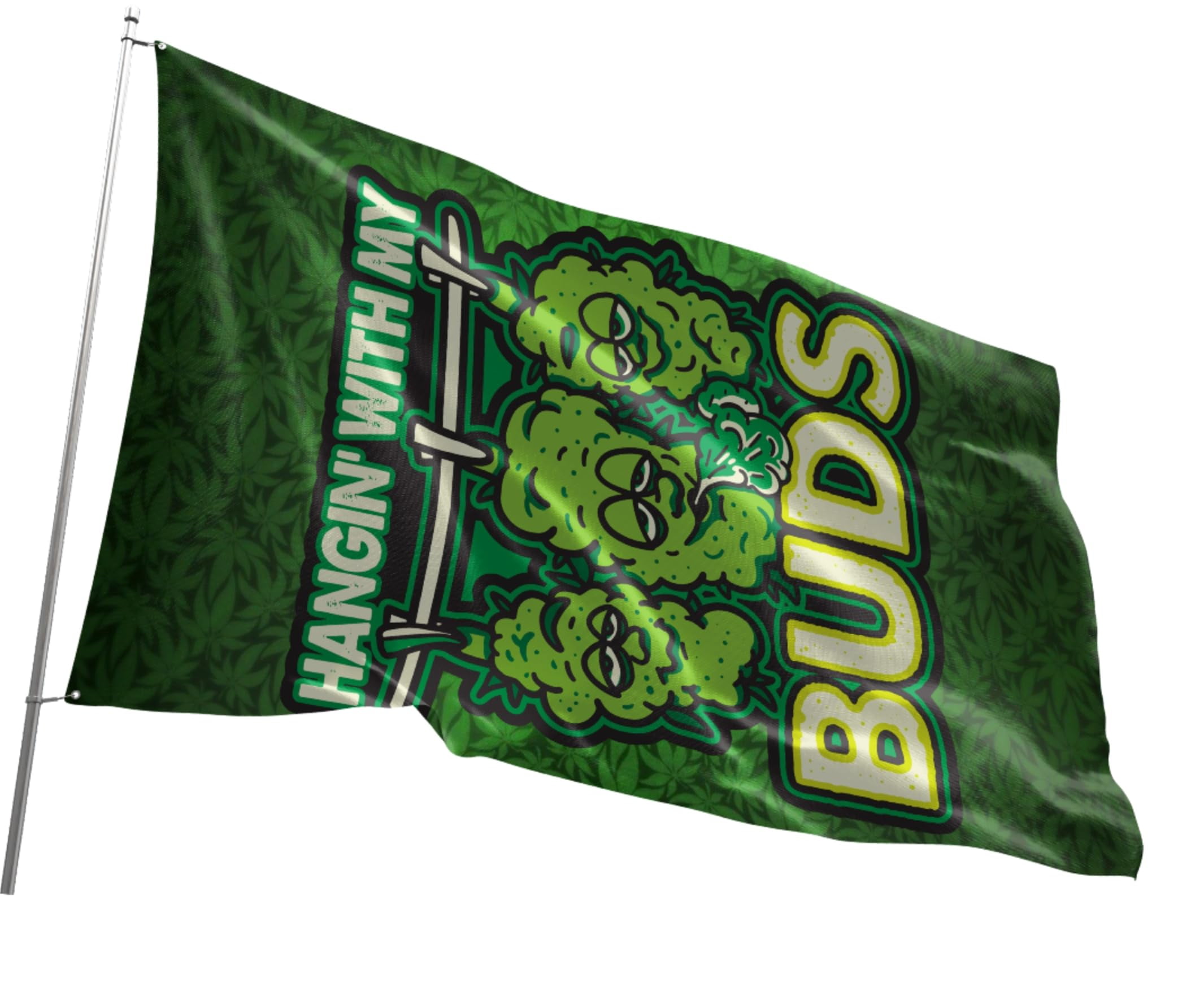 Blazing Buddies Hanging With My Buds Flag - Durable and Weather ...