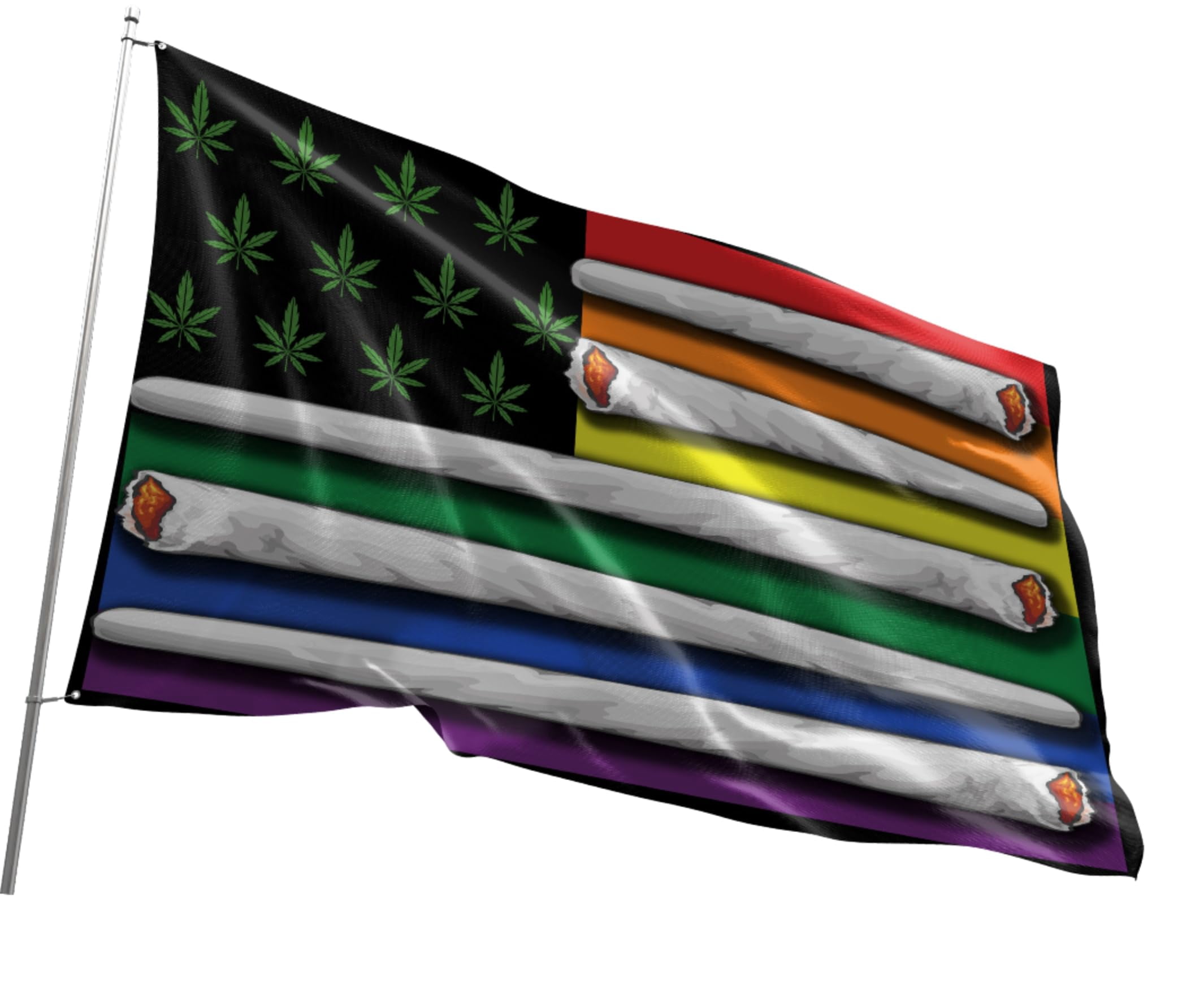 Blazing Buddies Joints Pride Flag - Durable and Weather Resistant Beach ...